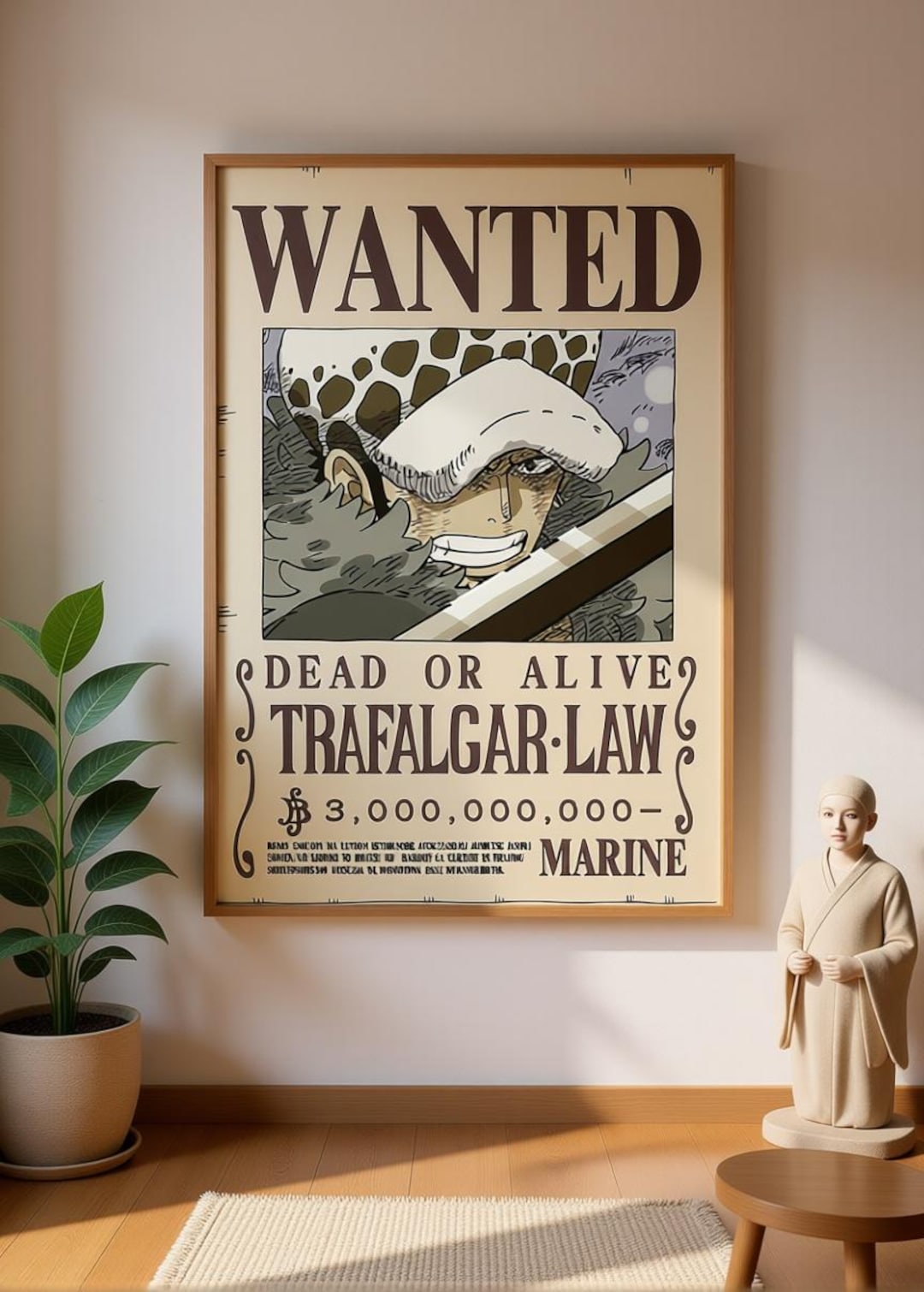 Trafalgar Law Bounty Poster | One Piece Anime Art - Etsy