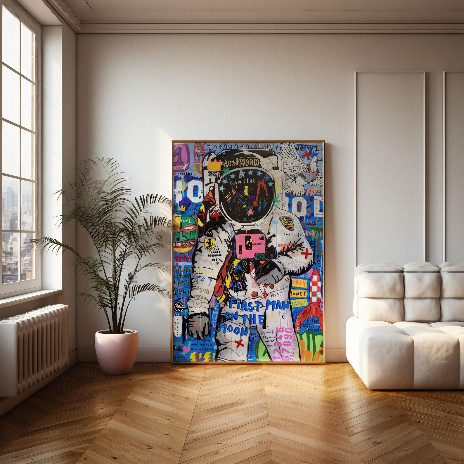 Astronaut Graffiti Art Print: Modern Spaceman Pop Art Poster - Etsy