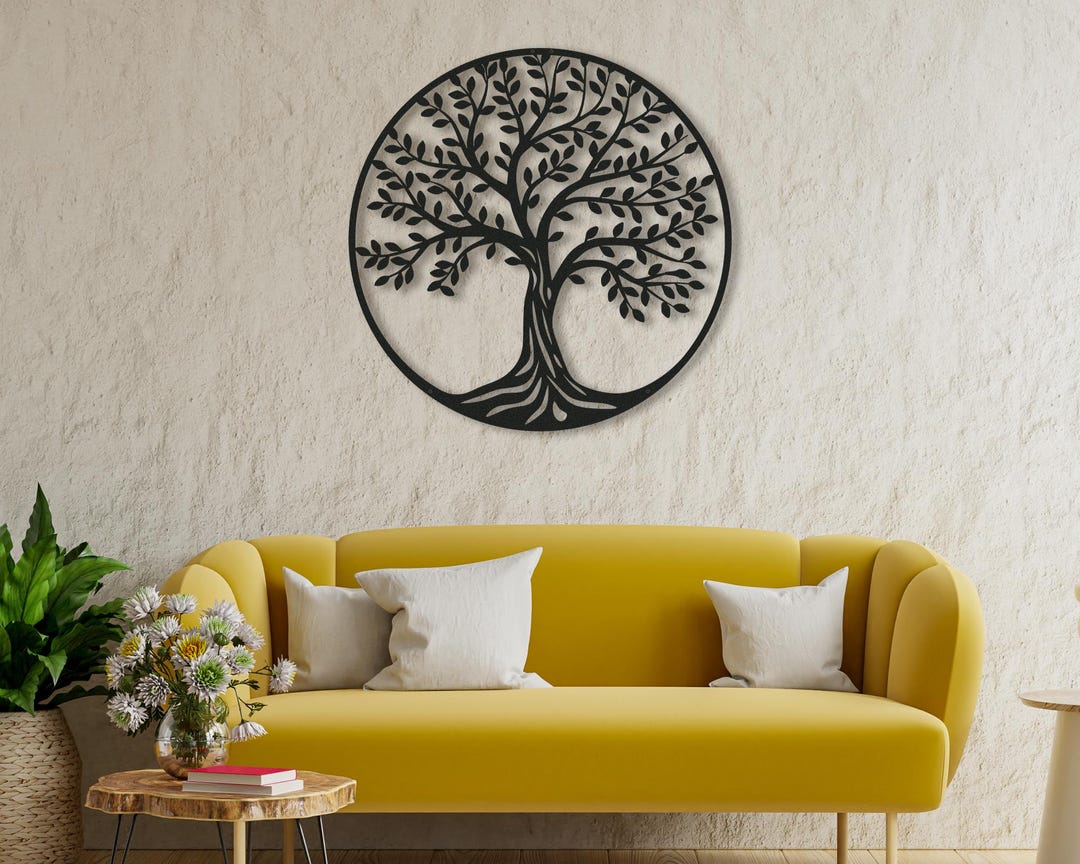 Tree of Life Metal Wall Art Wall Decor Metal Tree Round Tree Sign Cut ...