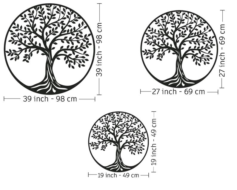 Tree of Life Metal Wall Art Wall Decor Metal Tree Round Tree Sign Cut ...