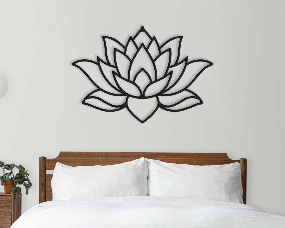 Metal Geometric Lotus Flower Minimalist Lotus Flower Design Metal Wall ...