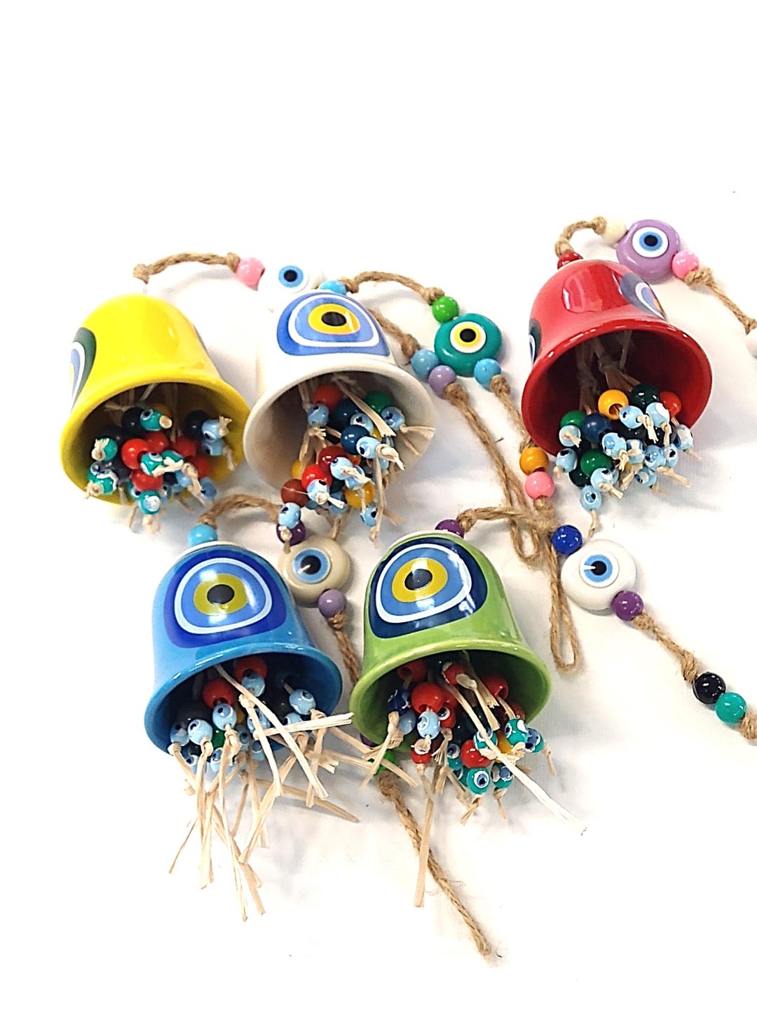 Turkish Evil Eye Assorted Colored Bells Coffee Cup Design Decorative ...