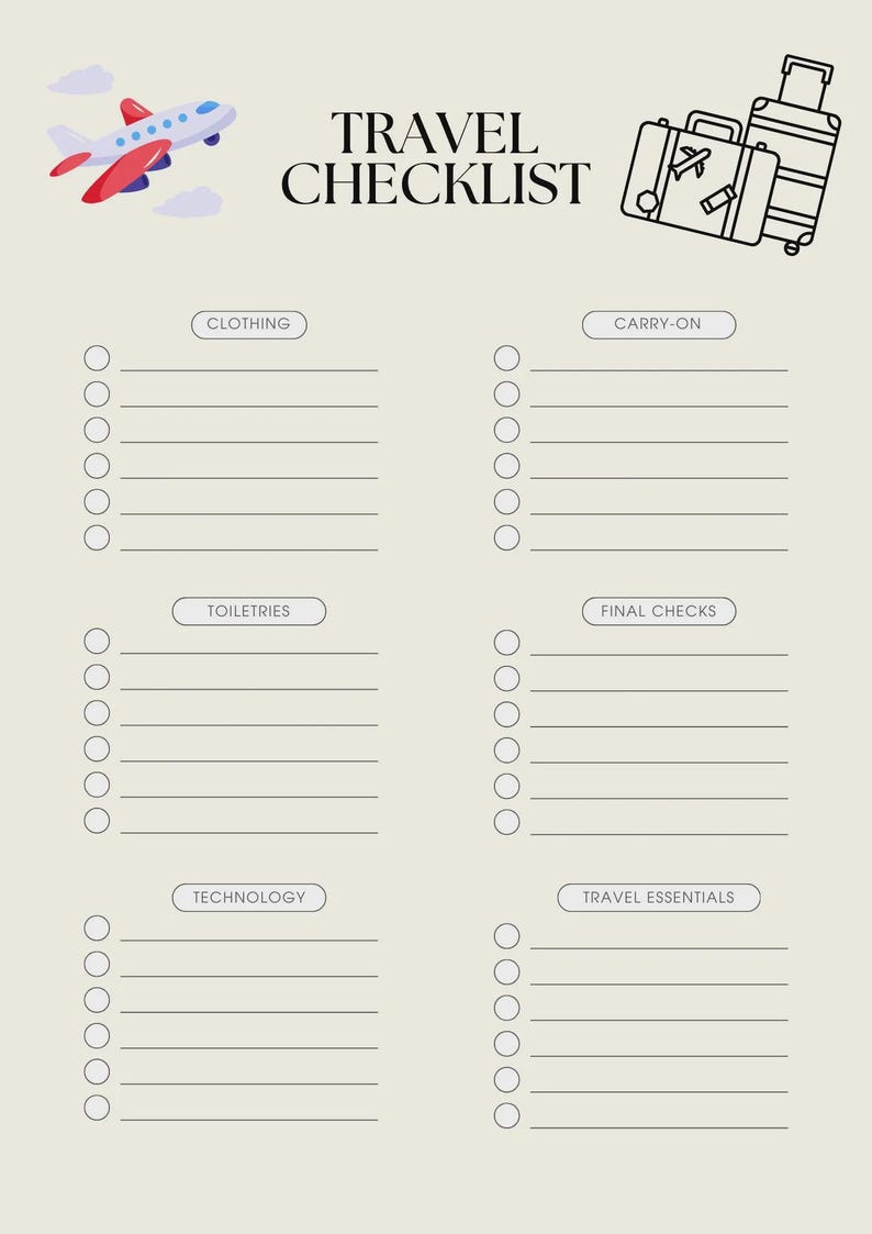 Printable Holiday Packing Checklist - Organized Packing for Travel ...