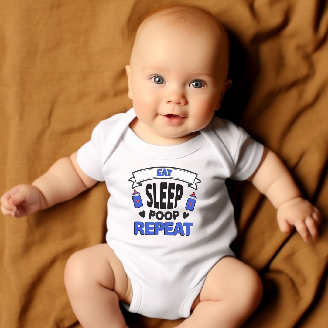 Cute Infant Bodysuit, Eat Sleep Poop Repeat, Baby Shower Gift, Newborn ...