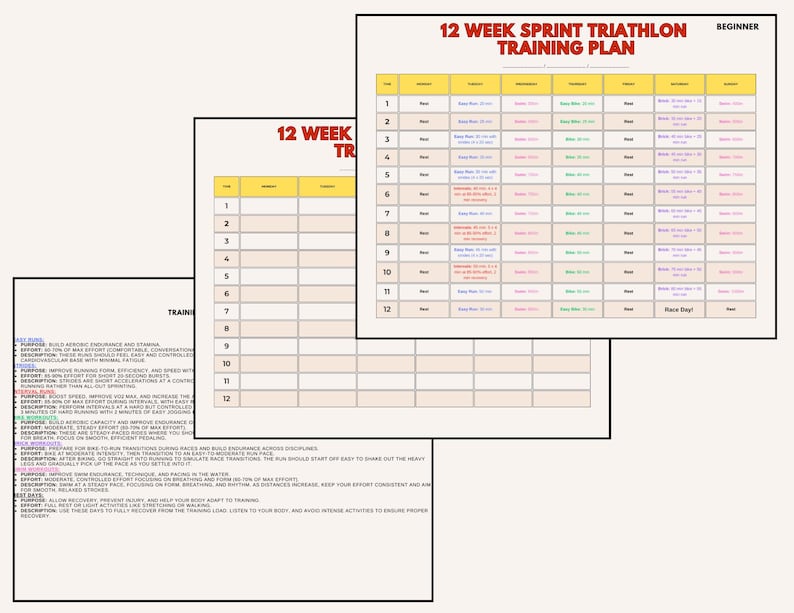 Beginner Sprint Triathlon Training Plan | 12-week Program With DIY ...