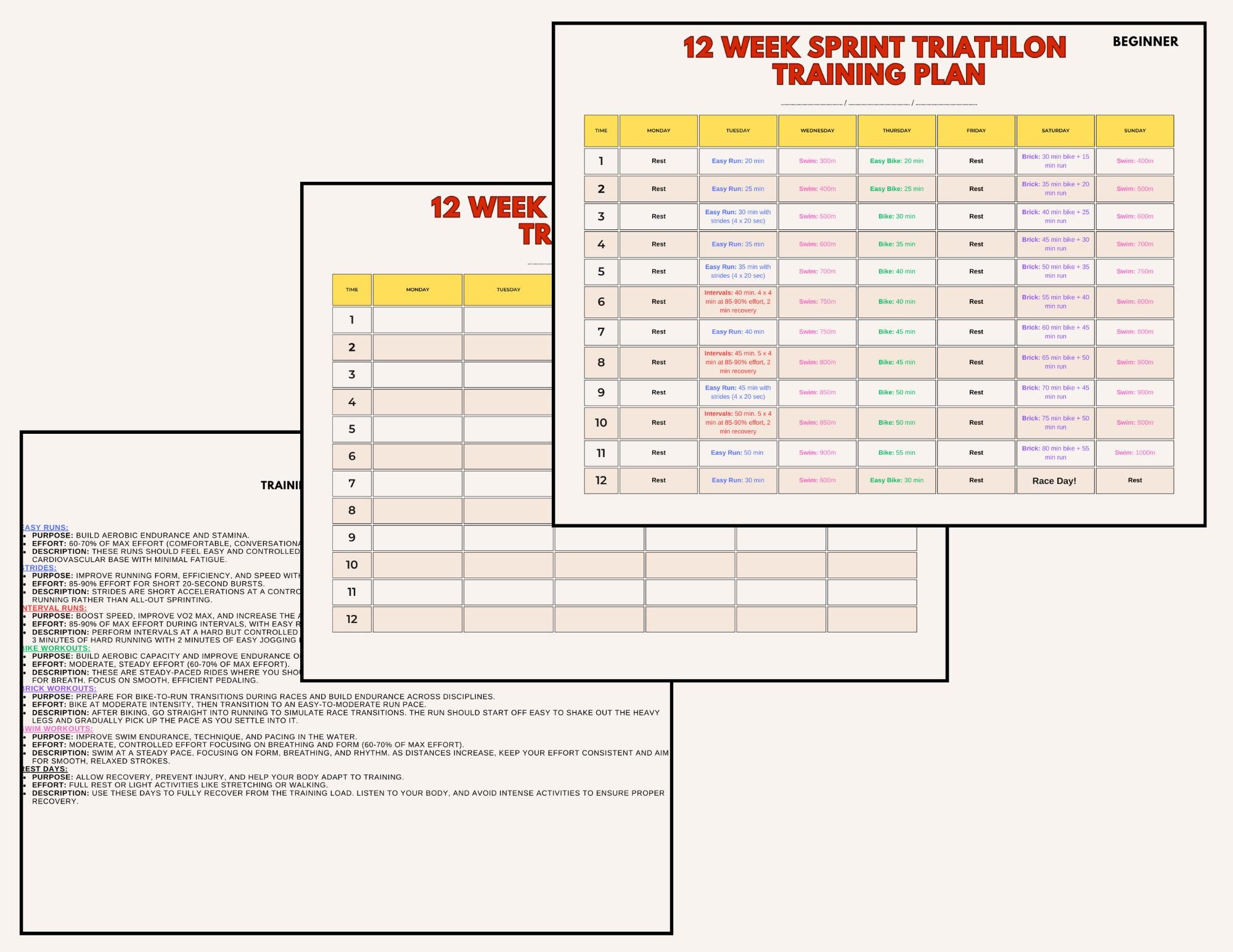 Beginner Sprint Triathlon Training Plan | 12-week Program With DIY ...