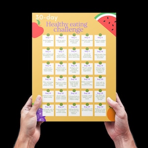 Printable Healthy Eating 30-day Challenge | Daily Nutrition Tasks ...