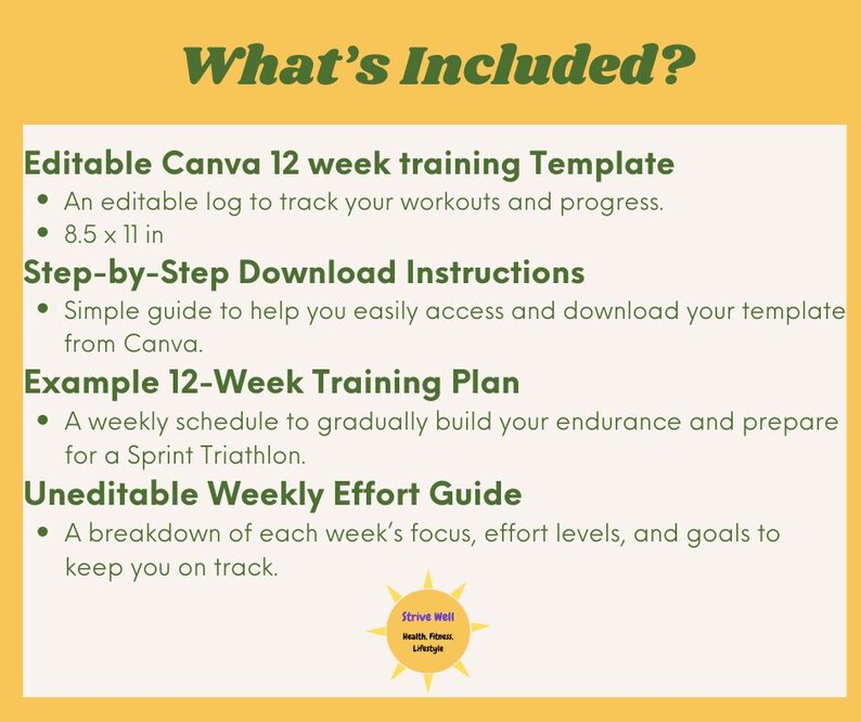 Beginner Sprint Triathlon Training Plan | 12-week Program With DIY Editable Log & Example ...