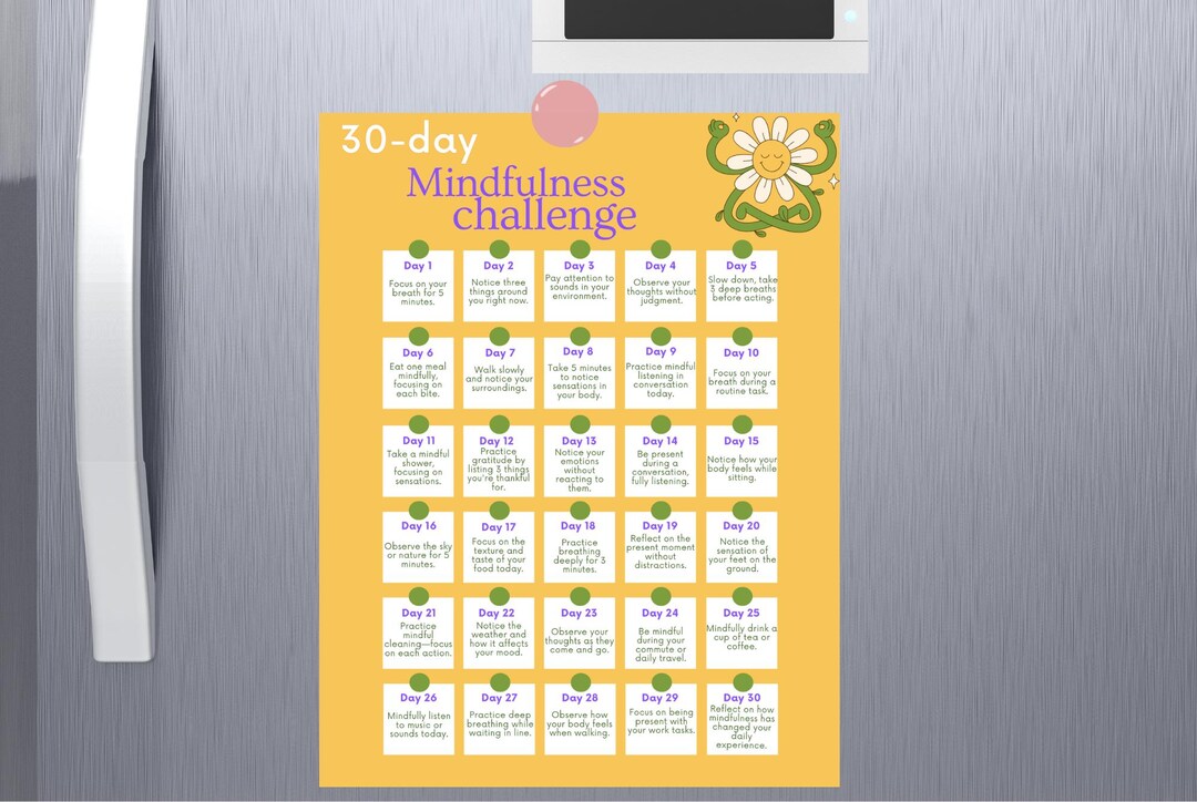 Printable Mindfulness 30-day Challenge | Daily Mindfulness Tasks ...