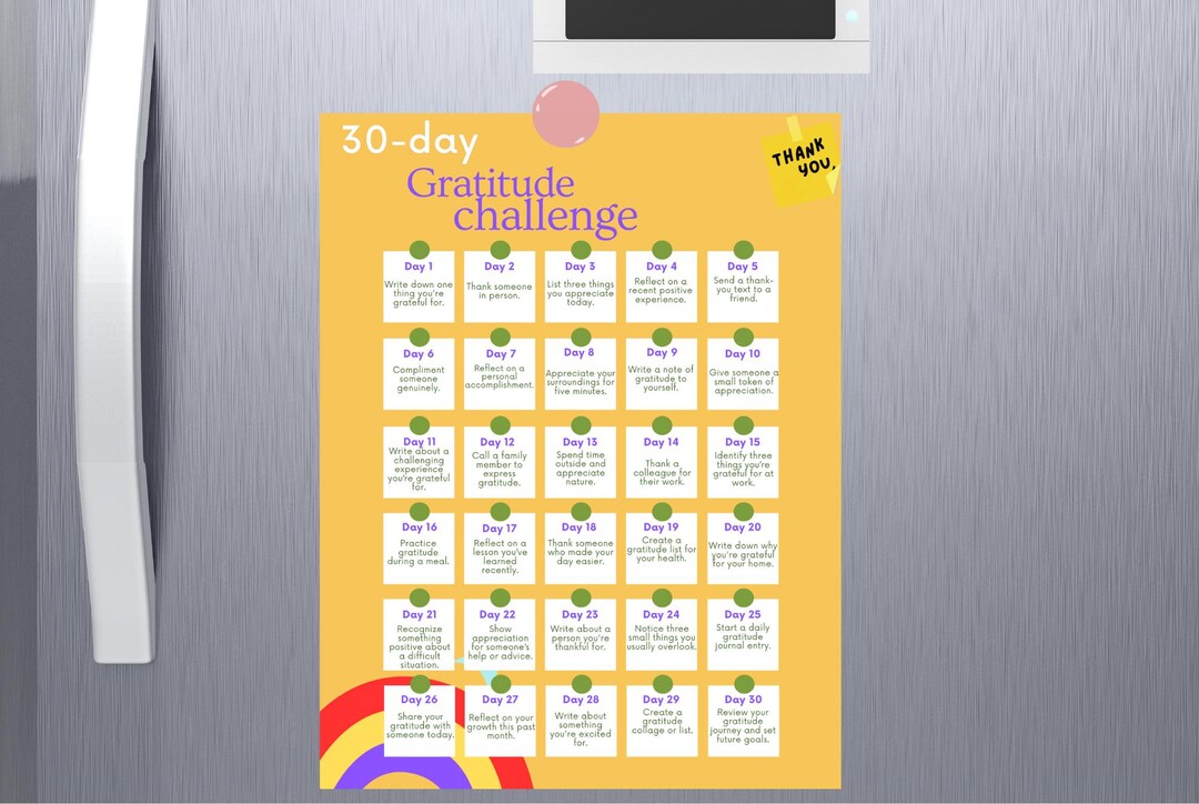 Printable Gratitude 30-day Challenge | Daily Gratitude Prompts ...