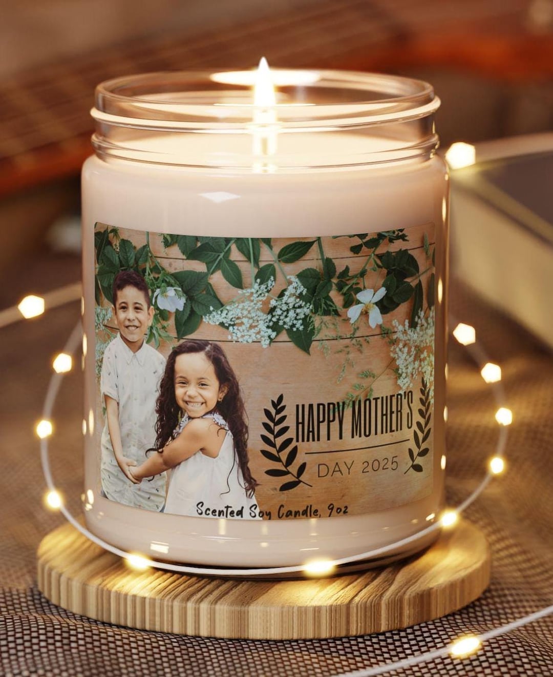 Personalized Photo Mother's Day Candle, Gift for Mom, Custom Scented ...