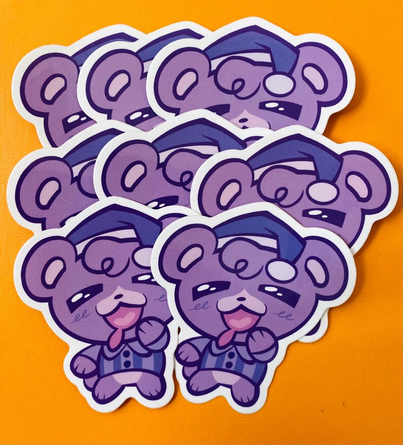 Cute Sleepy Bear Vinyl Sticker - Etsy