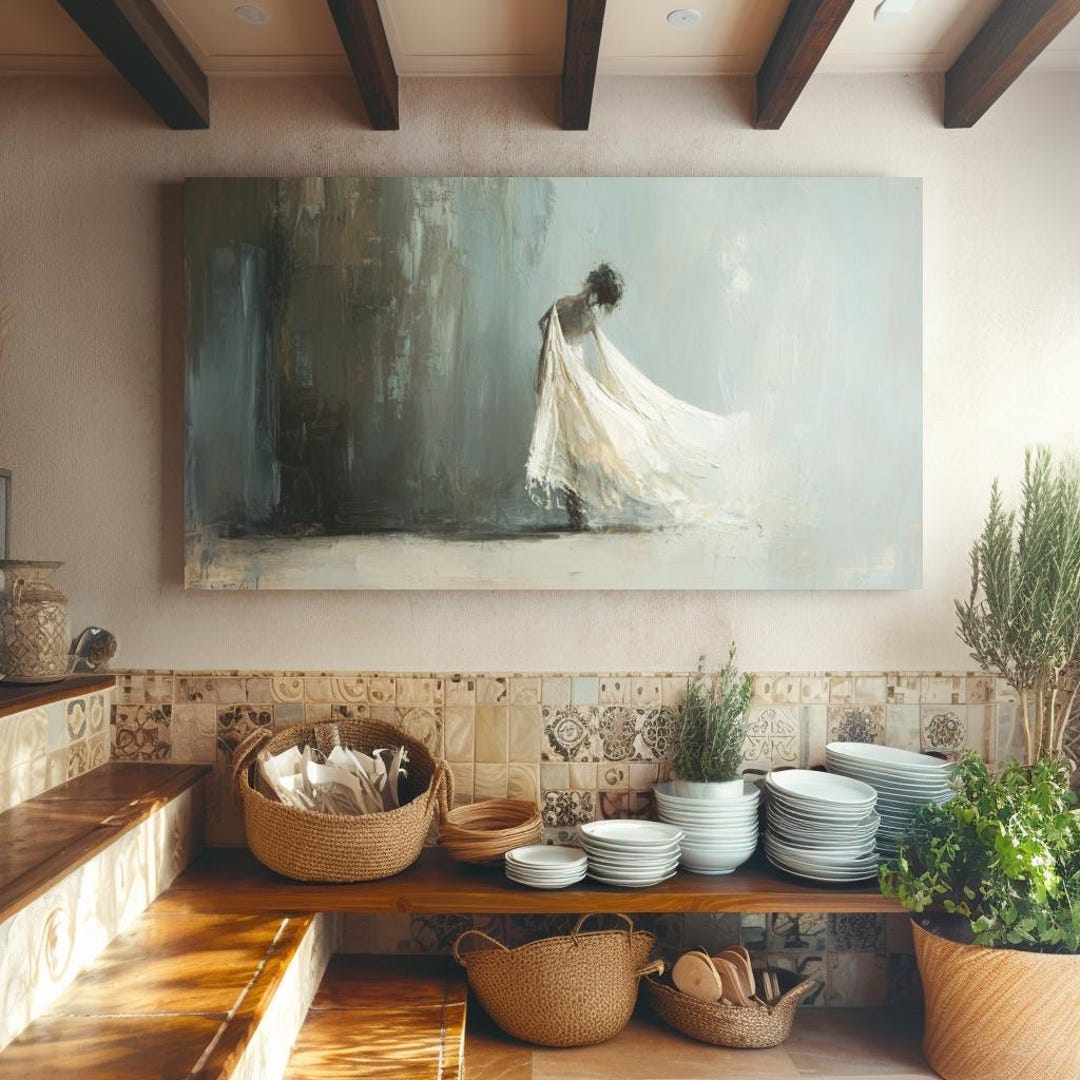 Timeless Wall Decor, Elegant Oil-style Figure Painting, Stretched Matte ...