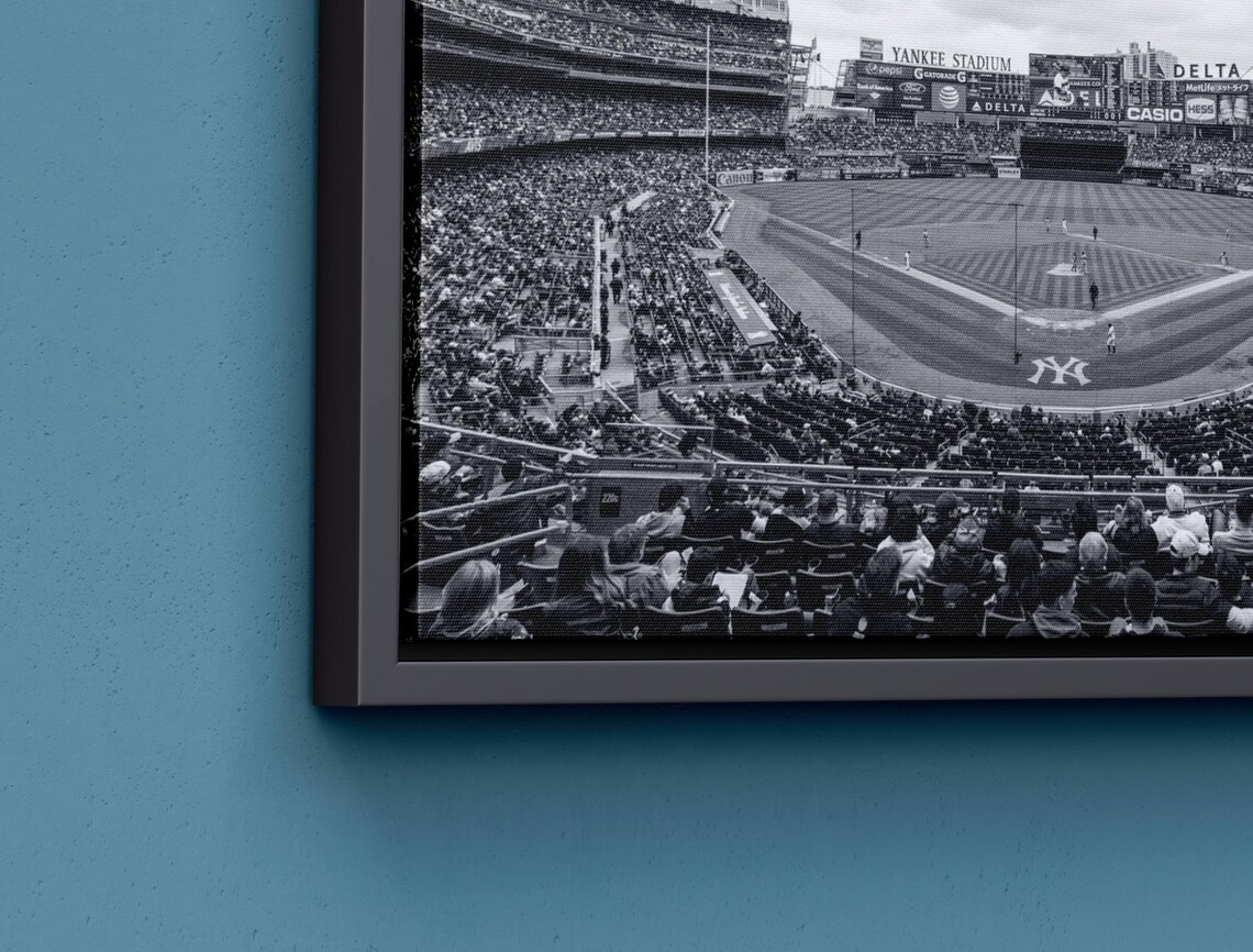 Yankee Stadium Black White Canvas, Yankees Baseball Poster, New York ...