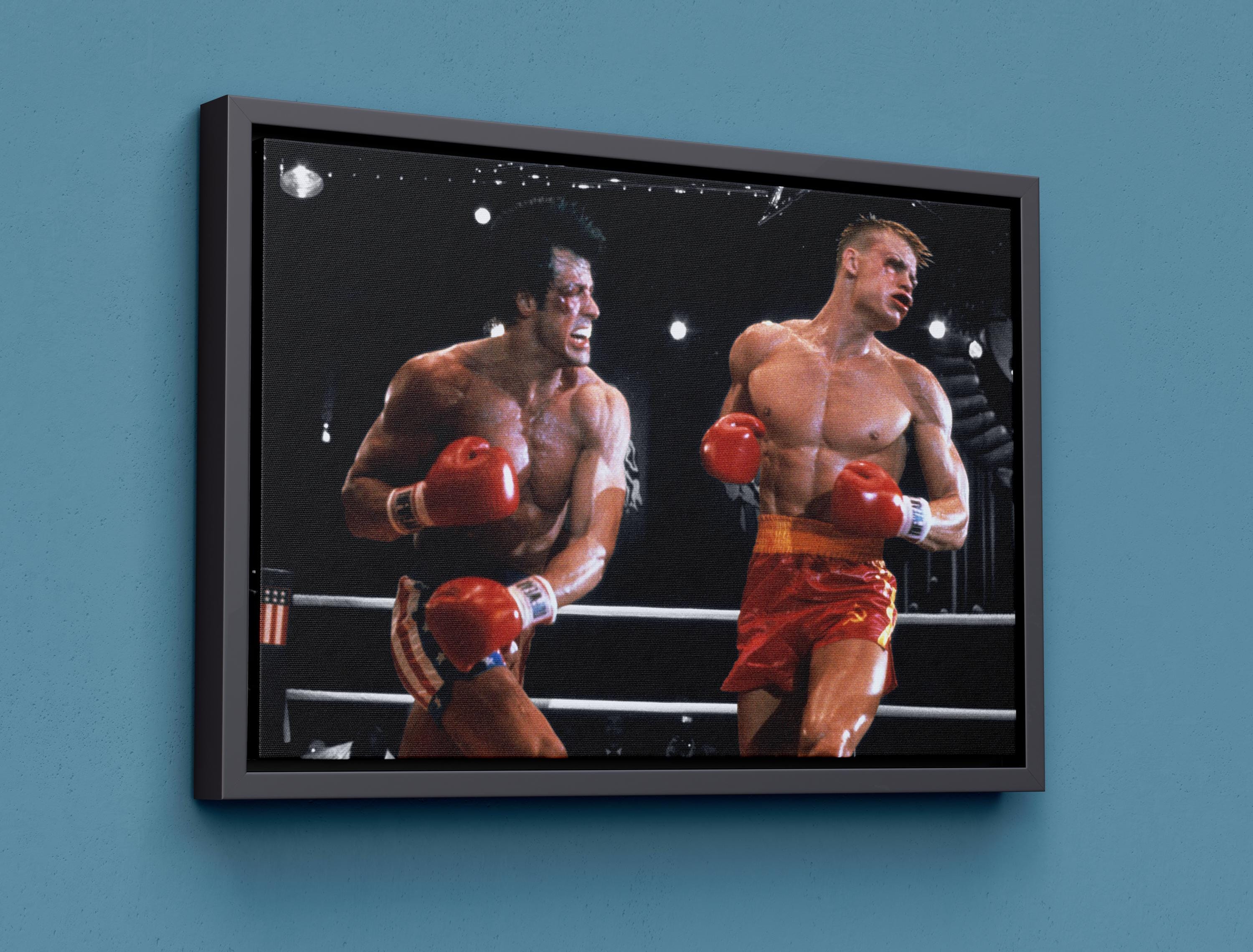Rocky Balboa Art Canvas-rocky Fight Night Round in B&W Art Canvas ...