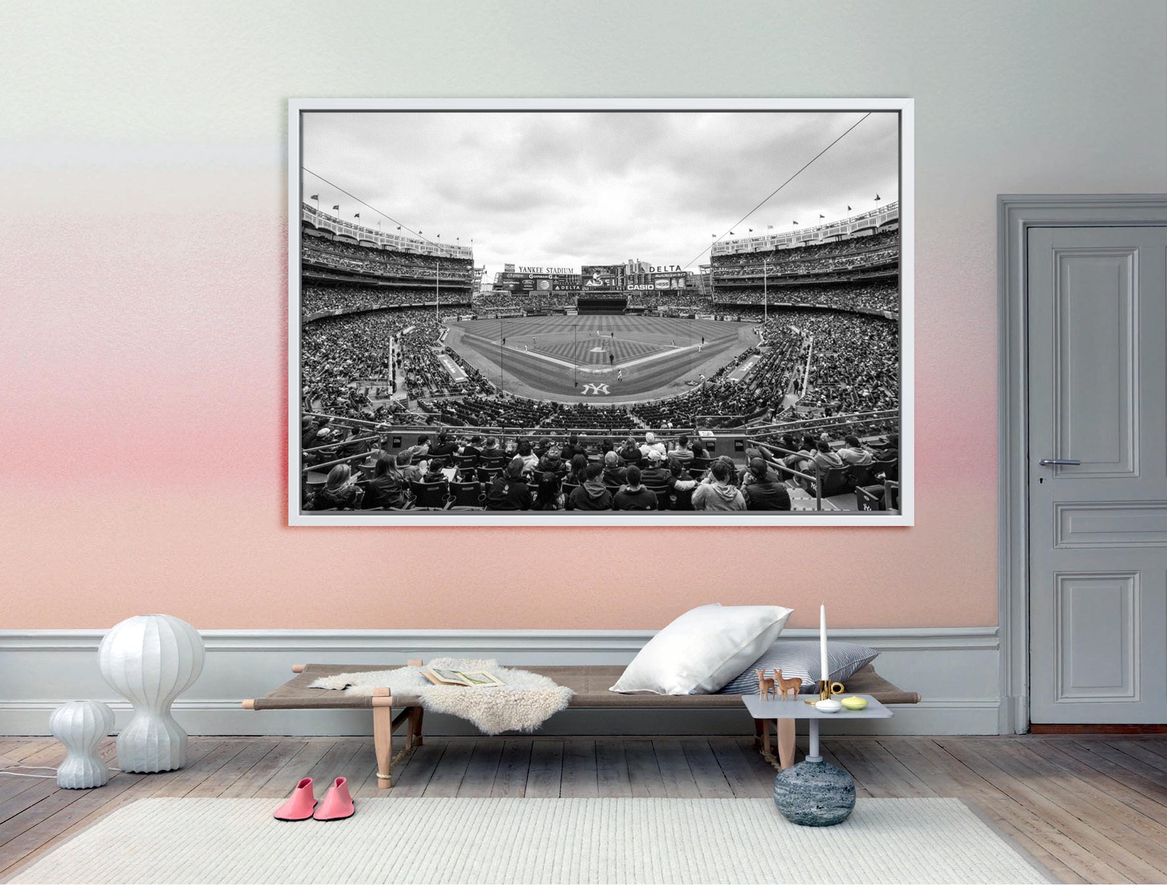 Yankee Stadium Black White Canvas, Yankees Baseball Poster, New York ...