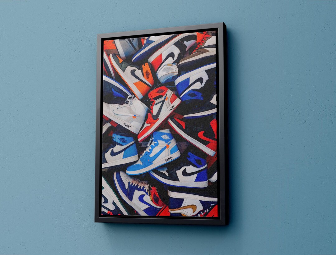 Air Jordan Sneaker Canvas Wall Art,jordan Shoes Print Canvas,air Jordan ...