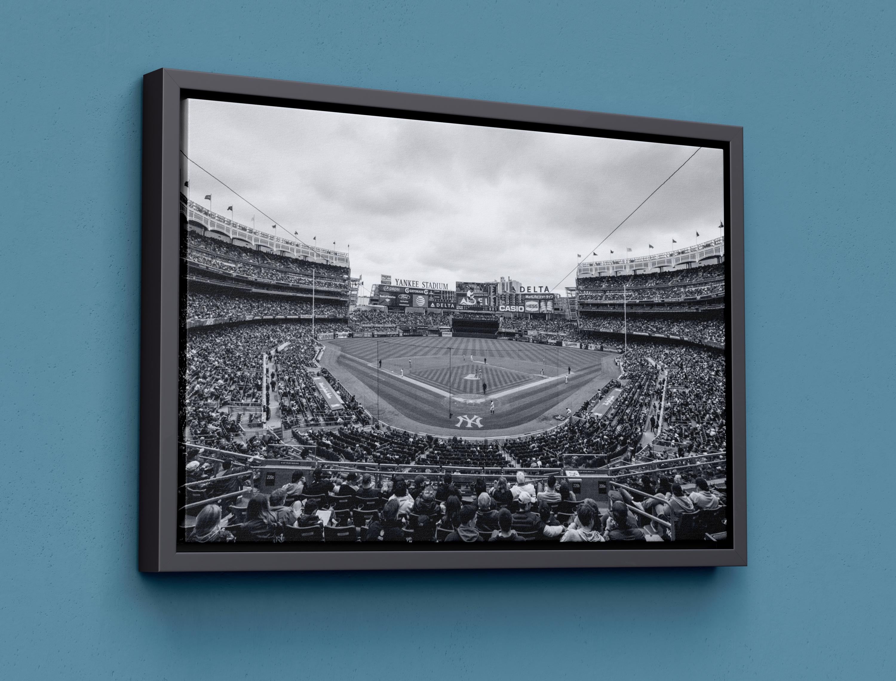 Yankee Stadium Black White Canvas, Yankees Baseball Poster, New York ...