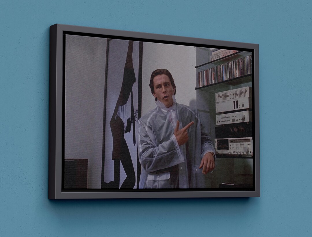 American Psycho Christian Bale Motivational Canvas Artwork Home Office ...