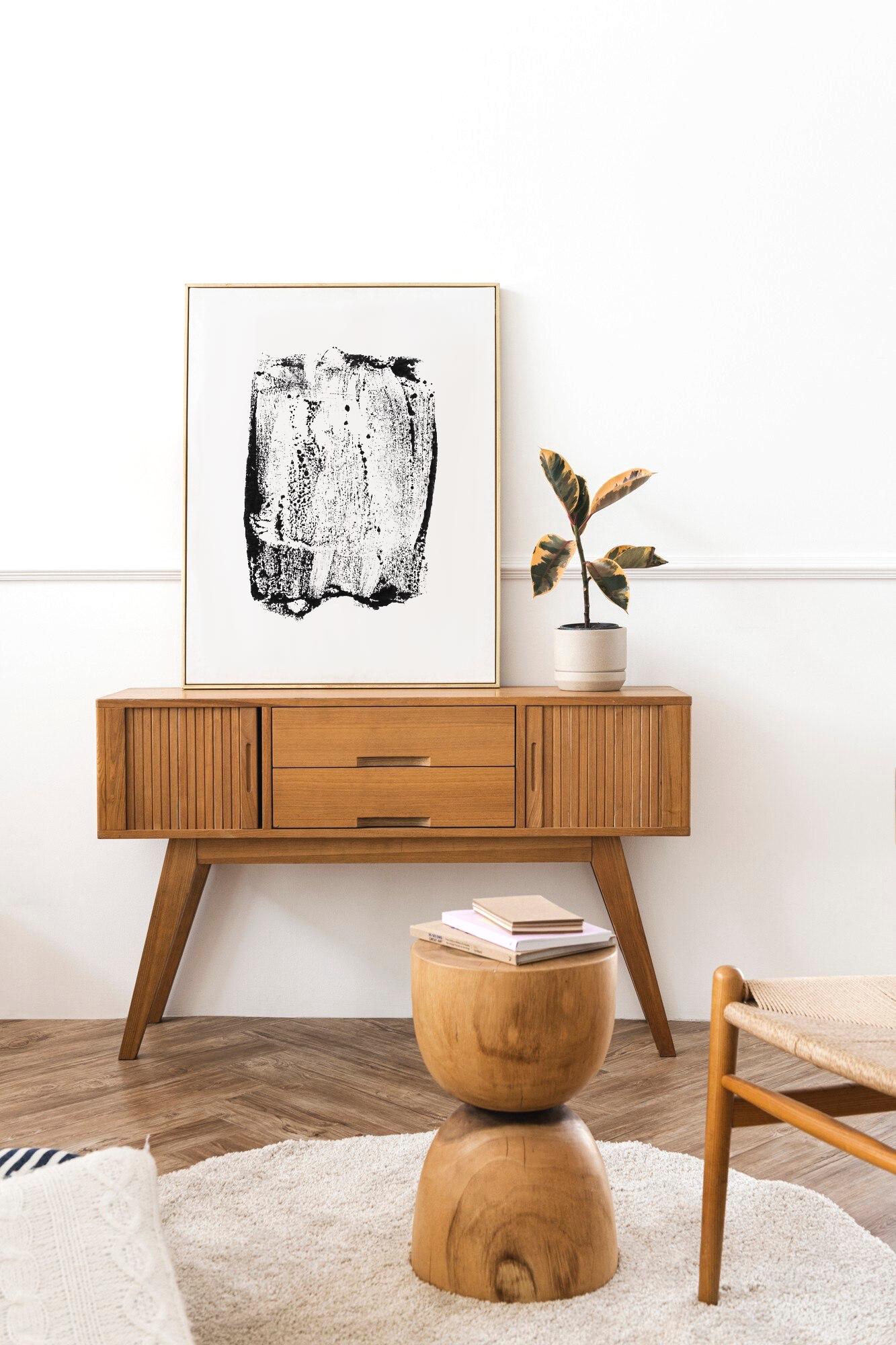 Minimalist Black and White Monotype Print | Monochrome Abstract Print ...
