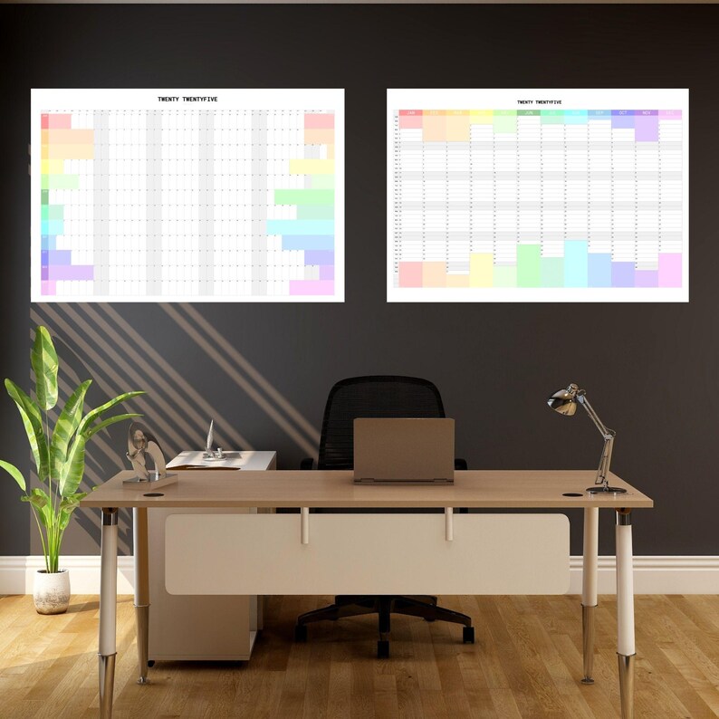 2025 Year Wall Planner, Horizontal Large Wall Calendar Printable| Giant ...