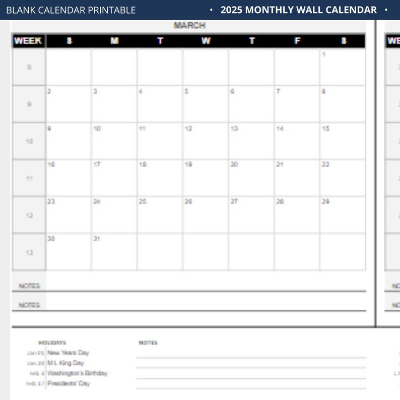 Business Calendar Year Planner Printable, Daily Weekly Monthly Calendar ...