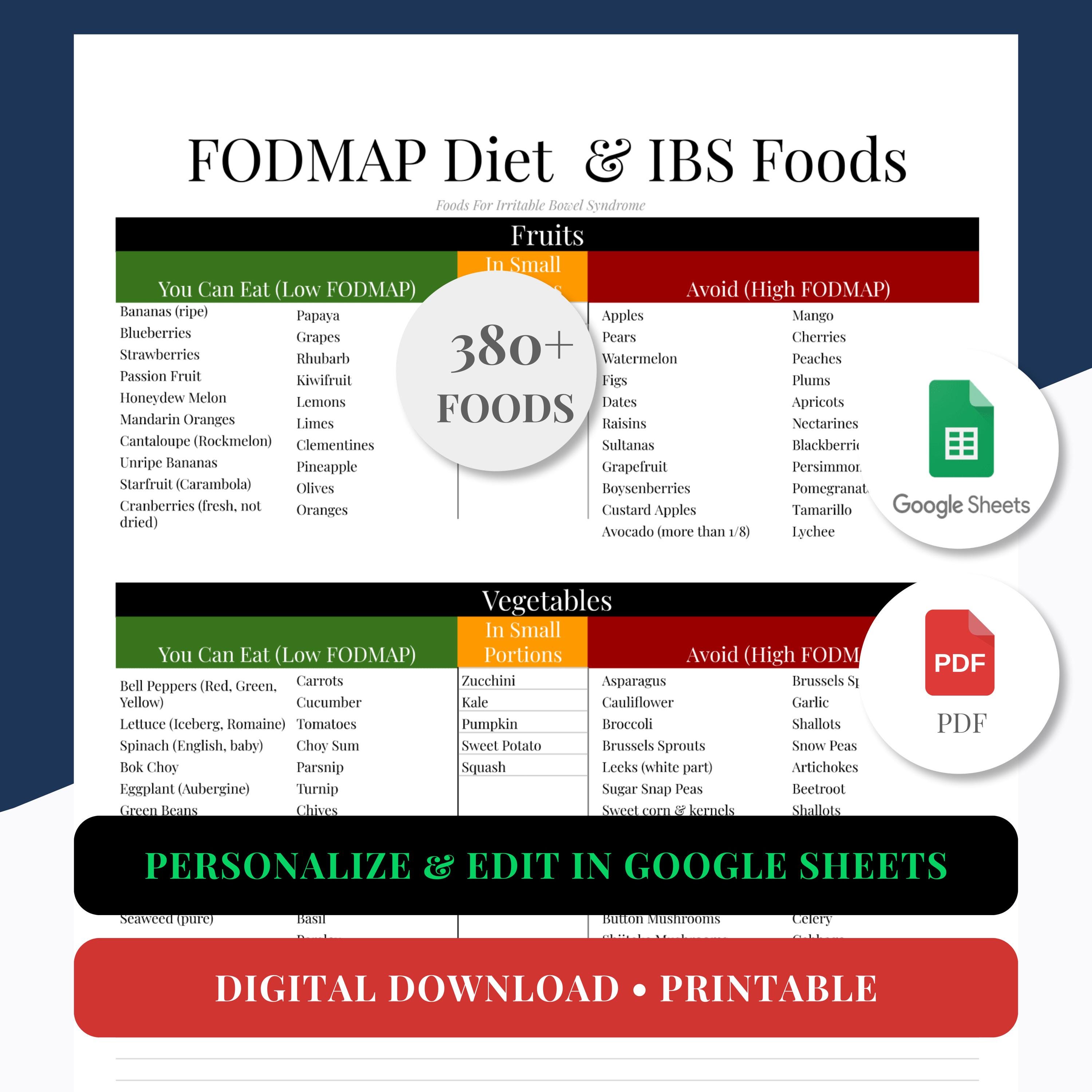 FODMAP Diet, Fodmap IBS Food List, IBS Friendly Foods, Low Fodmap Diet ...