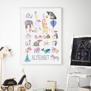 Watercolour Alphabet Educational Art Print | Alphabet Poster | Alphabet ...