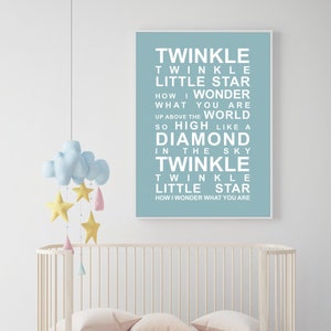Twinkle Twinkle Nursery Rhyme Print Kids Decor Nursery - Etsy