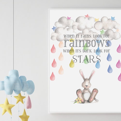 Rainbow Printable File When It Rains Look for Rainbows When - Etsy