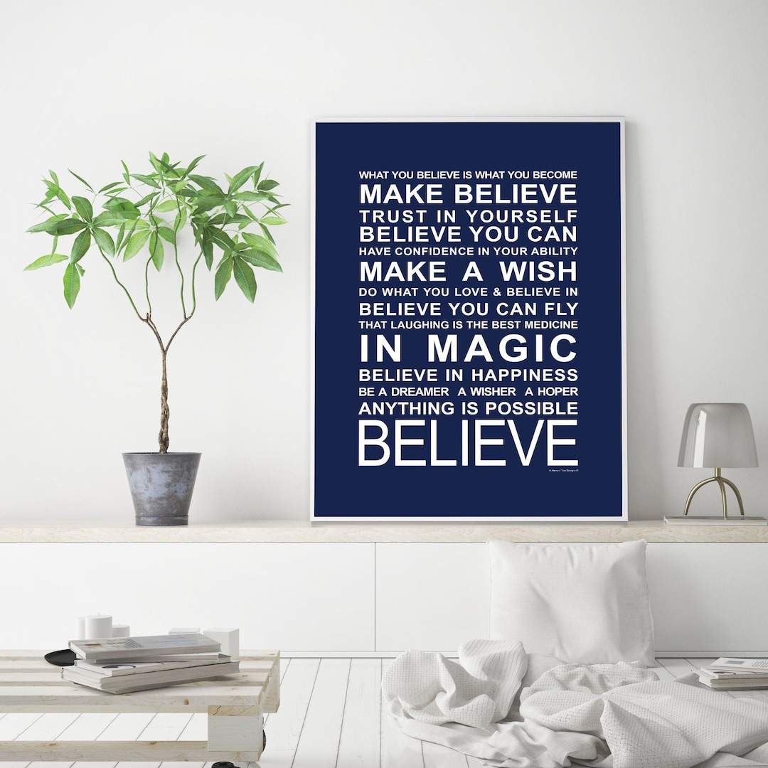 Expressions of Your World Believe Print Bus Roll Typography Poster ...