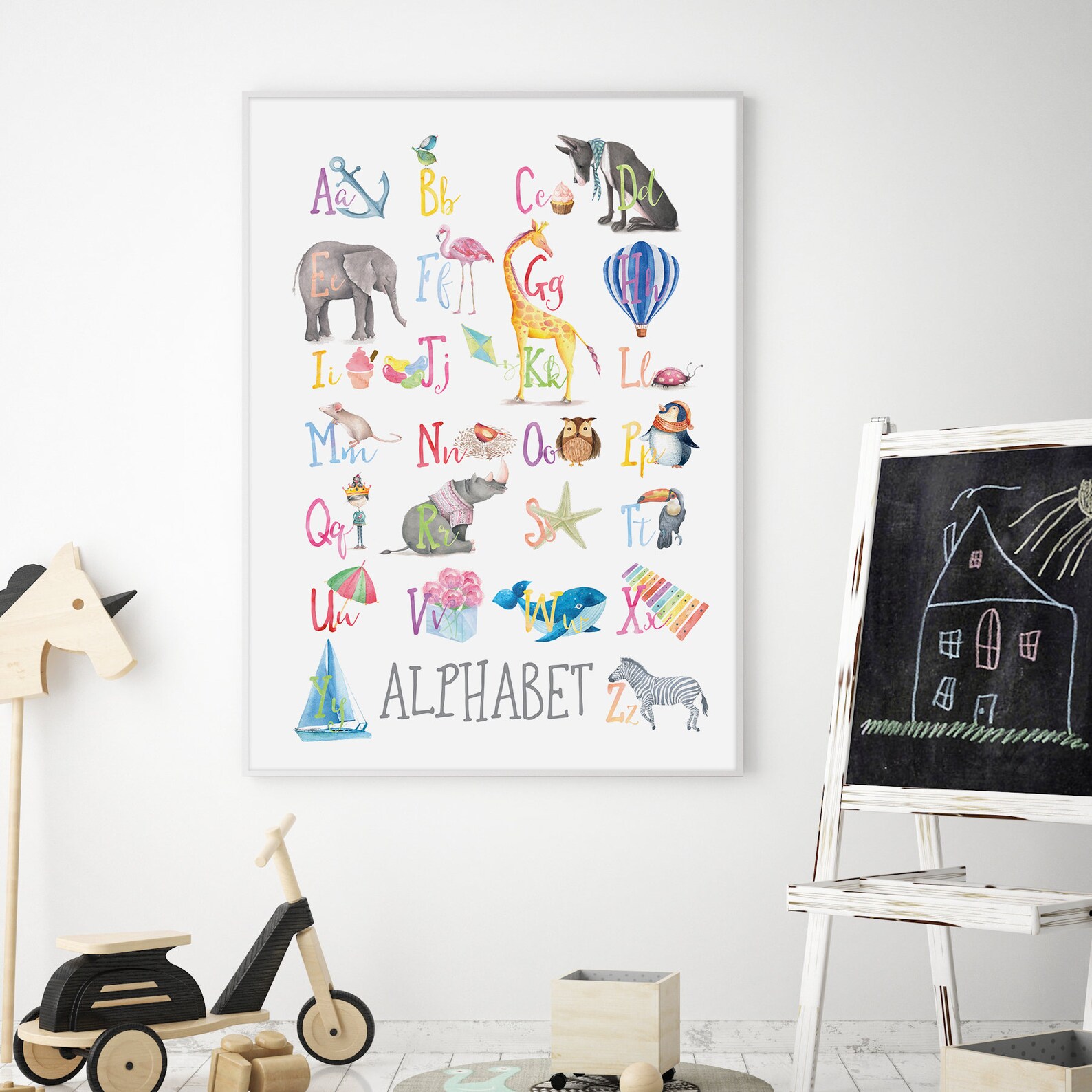 Watercolour Alphabet Educational Art Print | Alphabet Poster | Alphabet ...