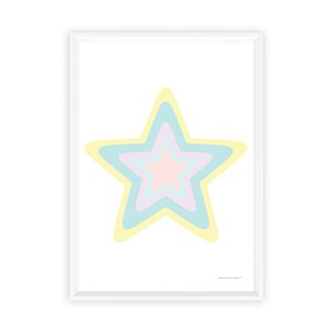 Rainbow Star (pastel Yellow) Instant Digital Download Print | Instant ...