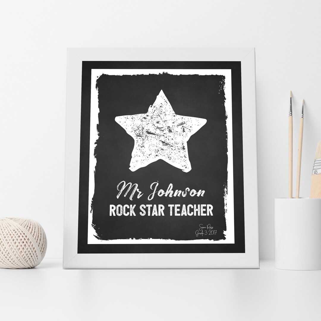 Rock Star Teacher appreciate Wall Art Print Lehrer Gift - Etsy.de