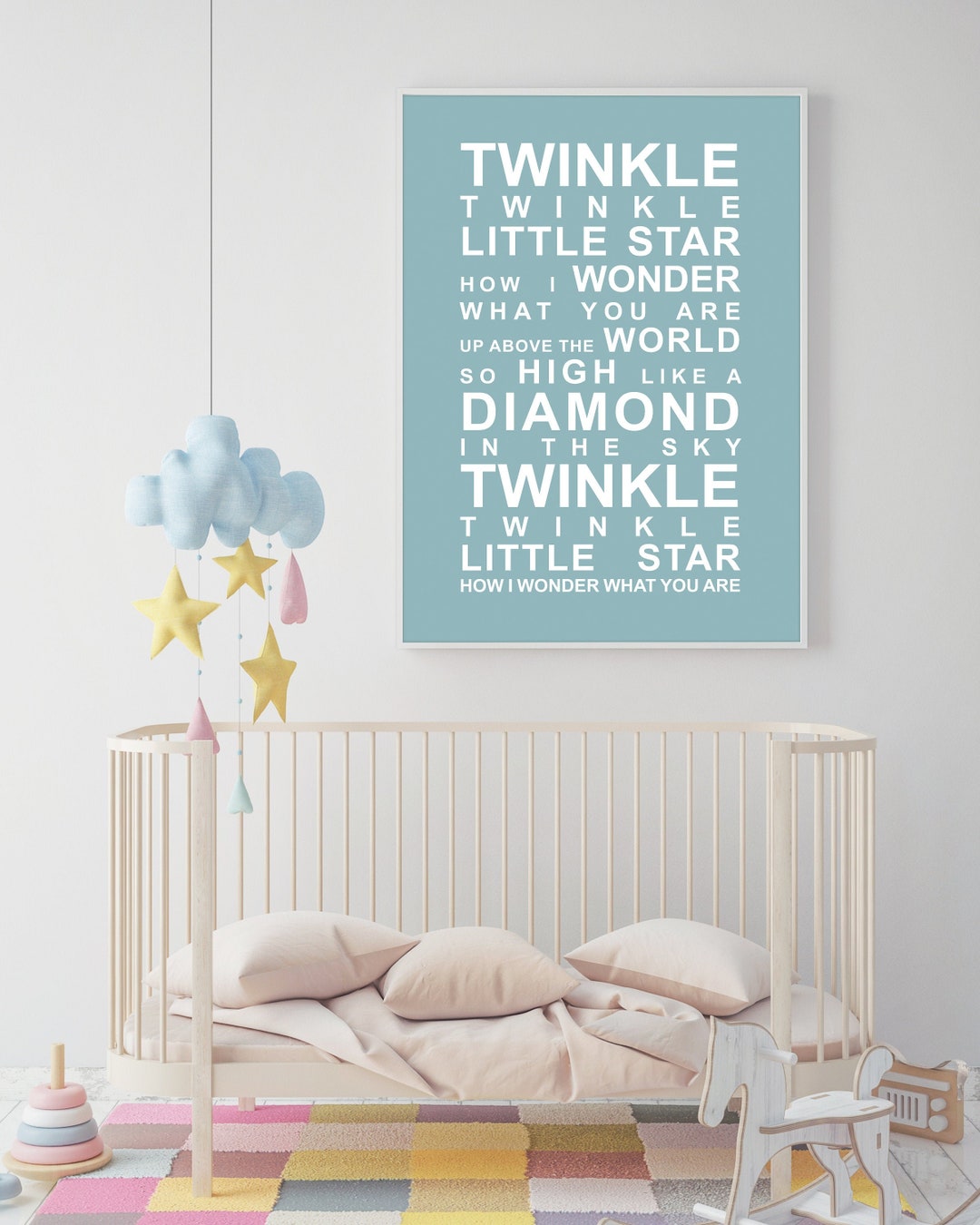Twinkle Twinkle Nursery Rhyme Print Kids Decor Nursery - Etsy
