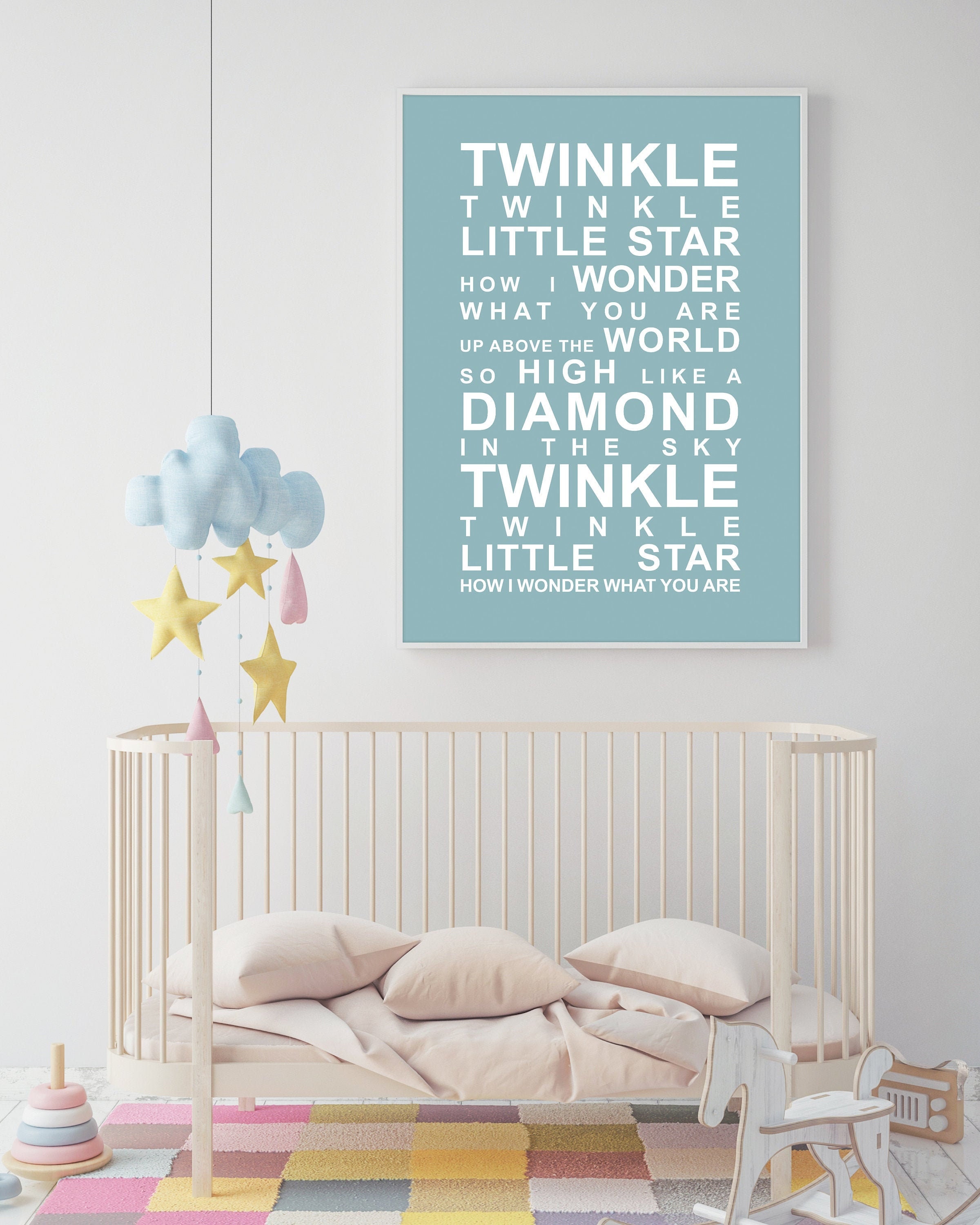 Twinkle Twinkle Nursery Rhyme Print Kids Decor Nursery - Etsy
