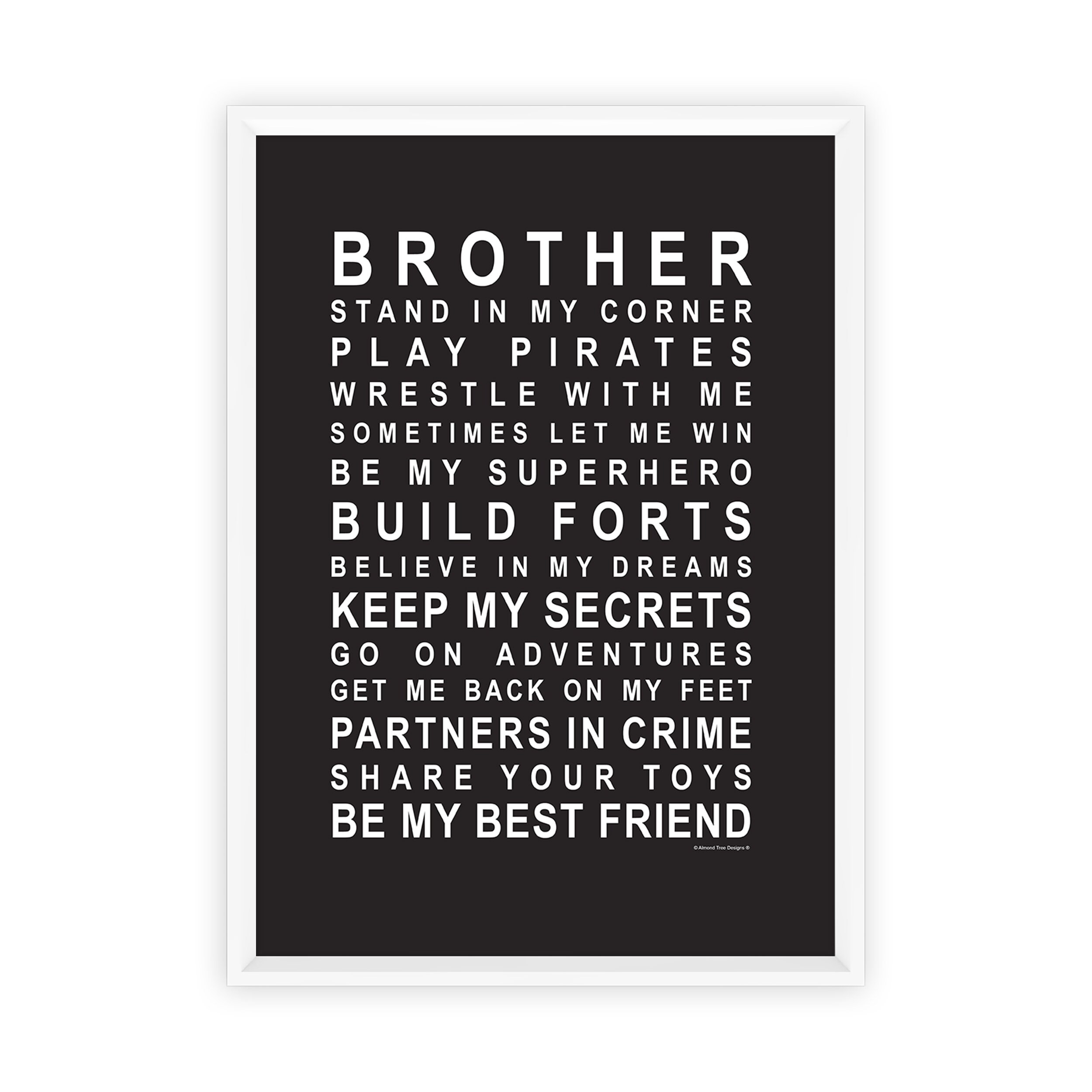 Brother Subway Bus Roll Wall Art Print Boys Room Decor - Etsy