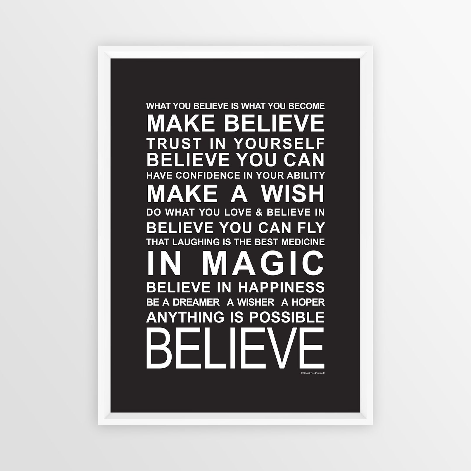 Expressions of Your World Believe Print Bus Roll Typography Poster ...