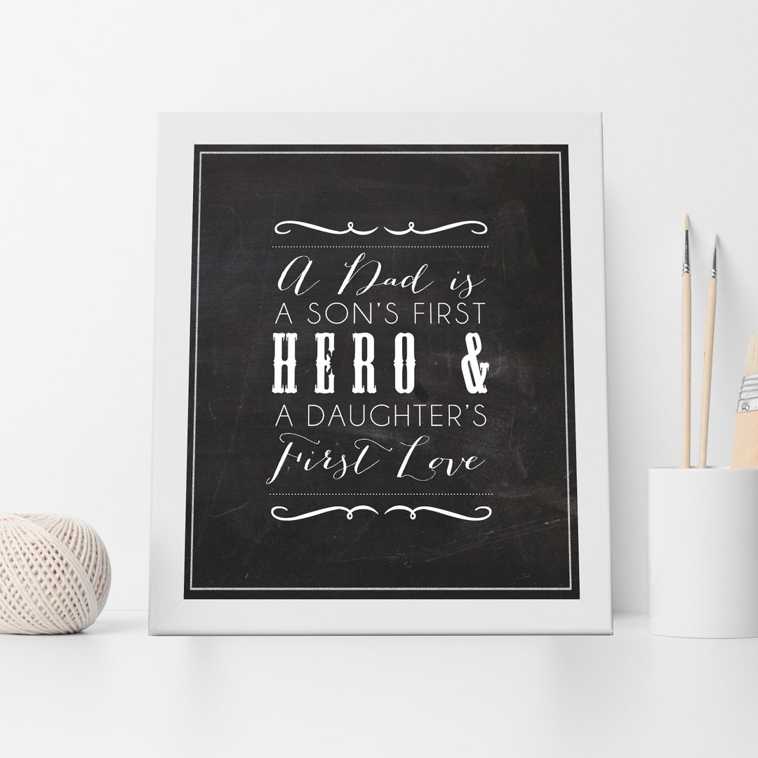 A Dad Is... Chalkboard Wall Art Print 8x10 - Etsy