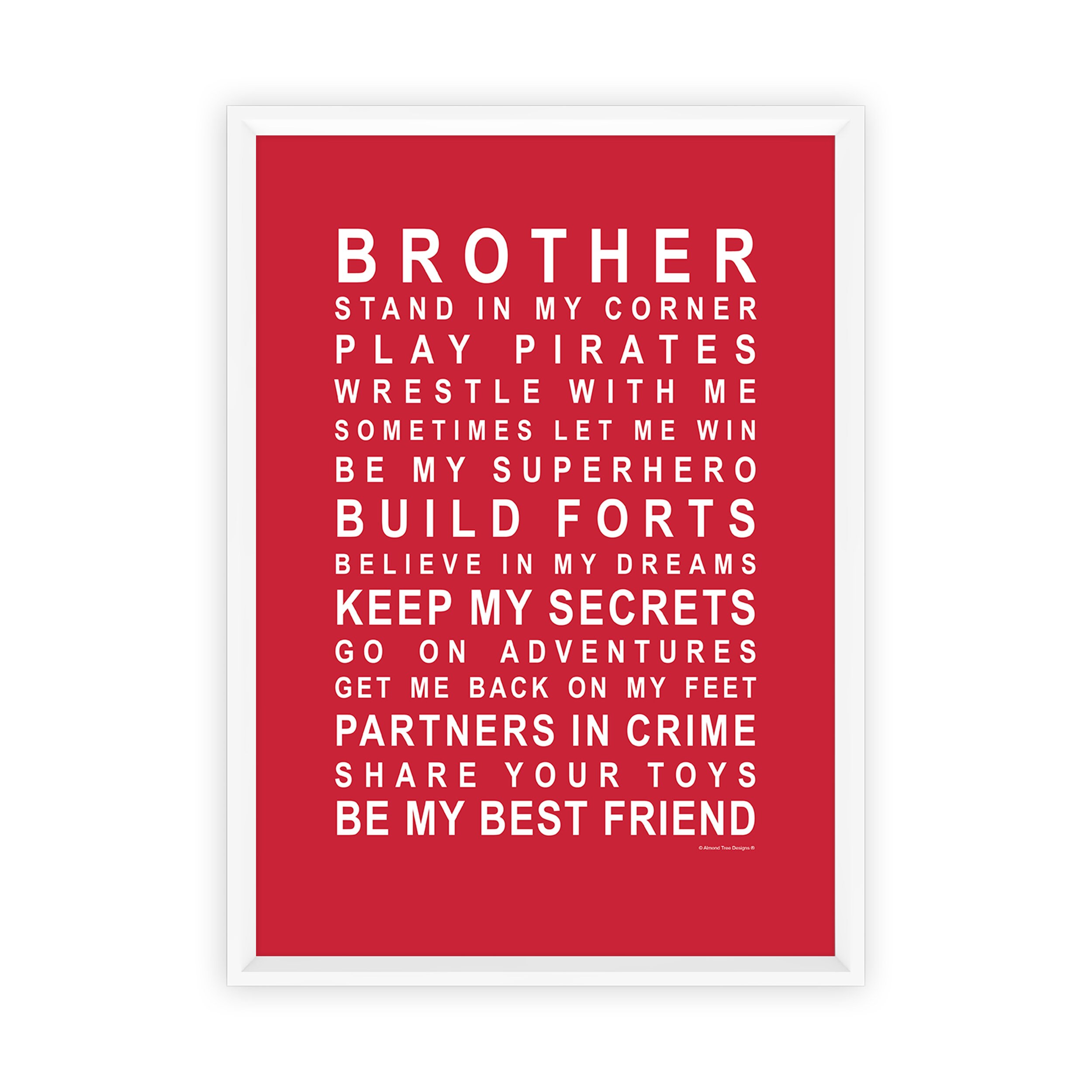 Brother Subway Bus Roll Wall Art Print Boys Room Decor - Etsy