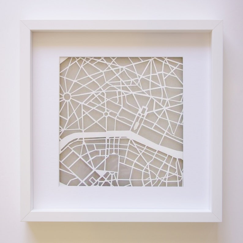Paris Paper Cut Map - Etsy