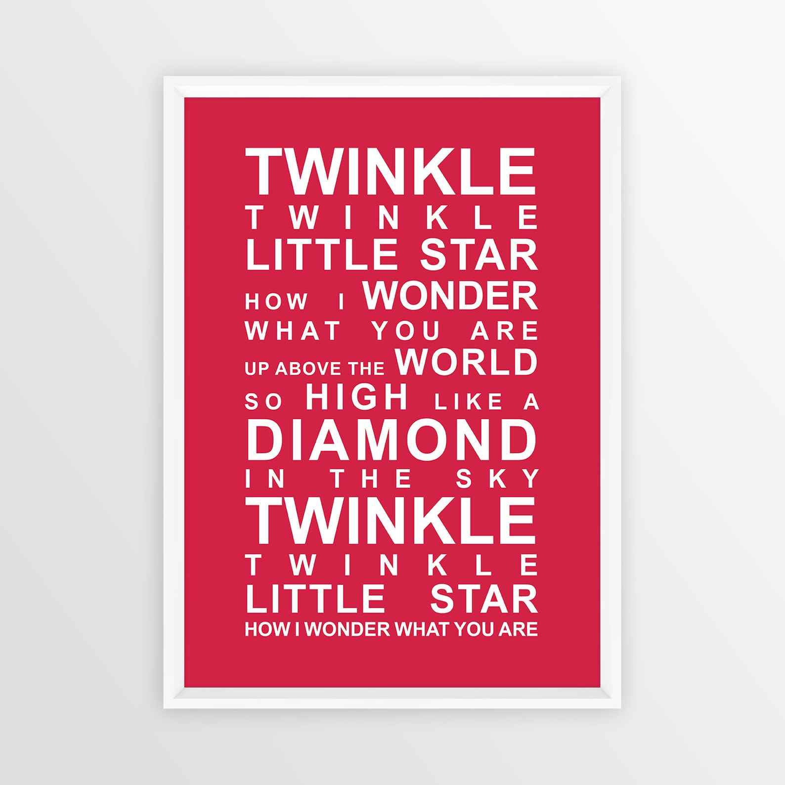Twinkle Twinkle Nursery Rhyme Print Kids Decor Nursery - Etsy