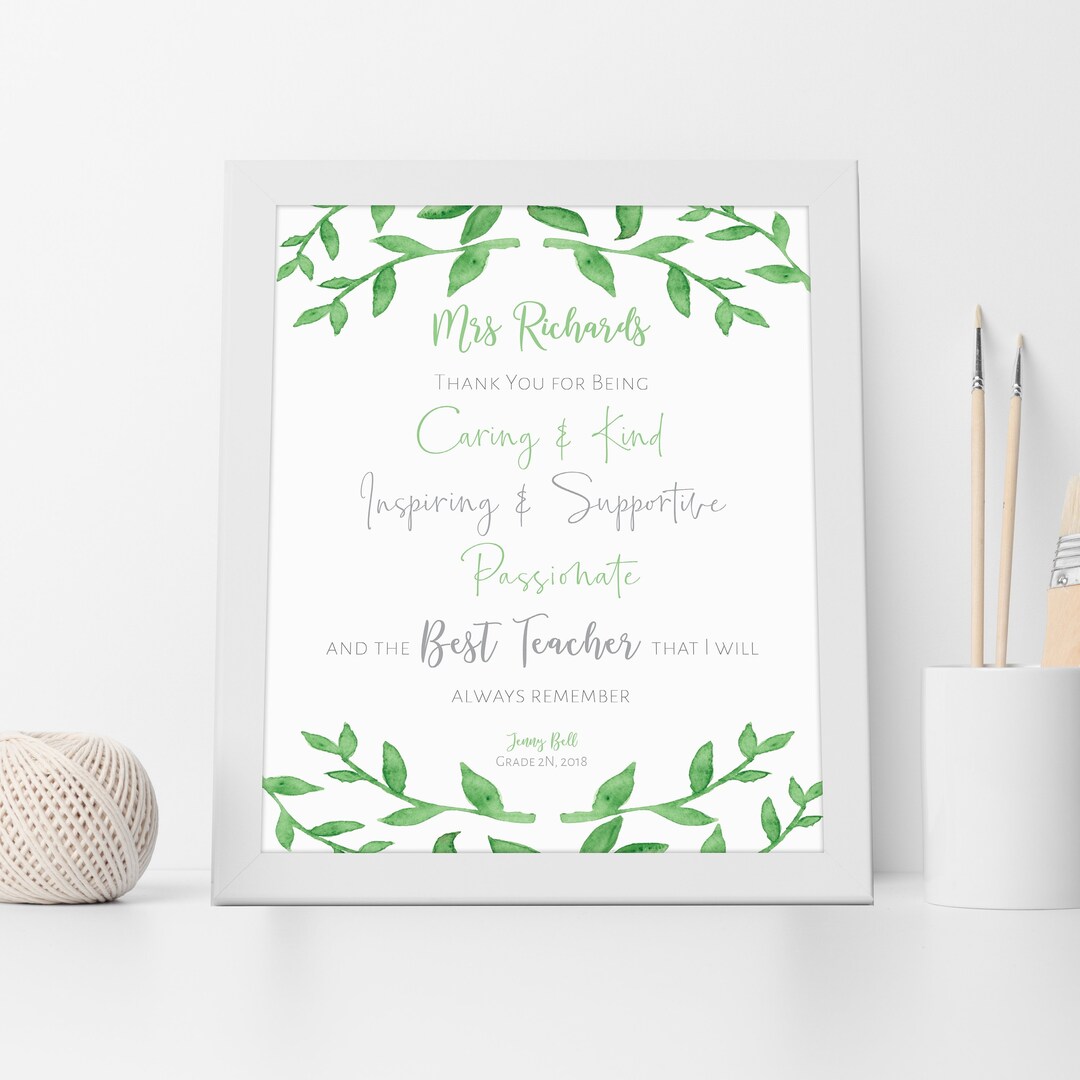 The Best Teacher Appreciation Wall Art Print Teacher Gift Teacher ...