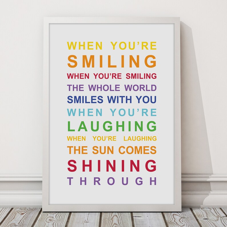 When You're Smiling Wall Art Print - Etsy