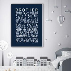 Brother Subway Bus Roll Wall Art Print Boys Room Decor Boys Room Boys ...