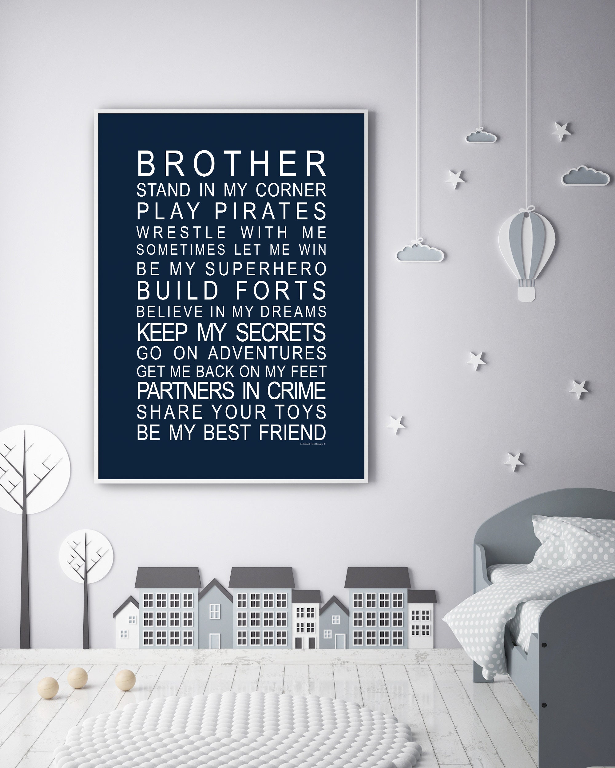Brother Subway Bus Roll Wall Art Print Boys Room Decor - Etsy