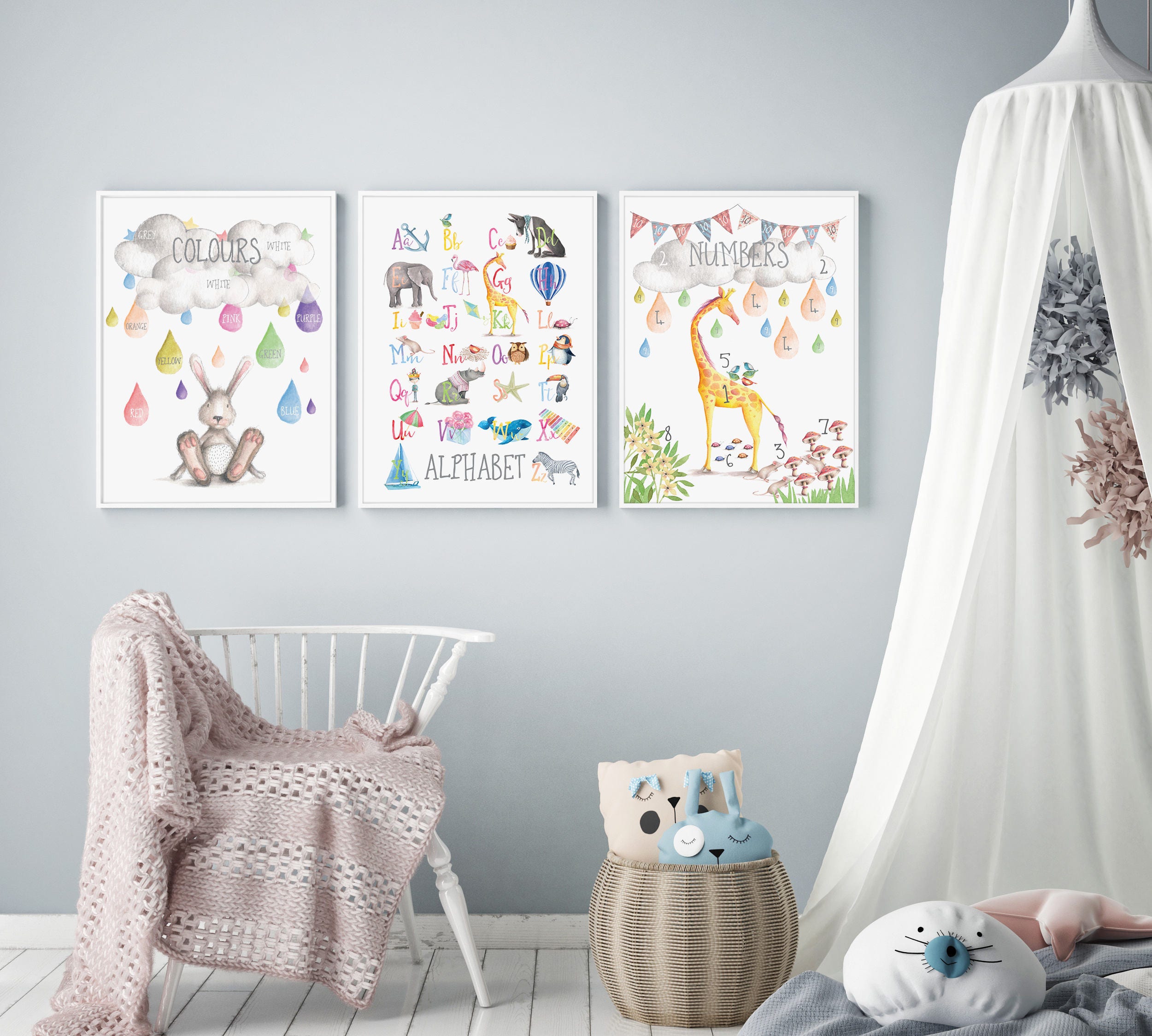Watercolour Alphabet Educational Art Print | Alphabet Poster | Alphabet ...