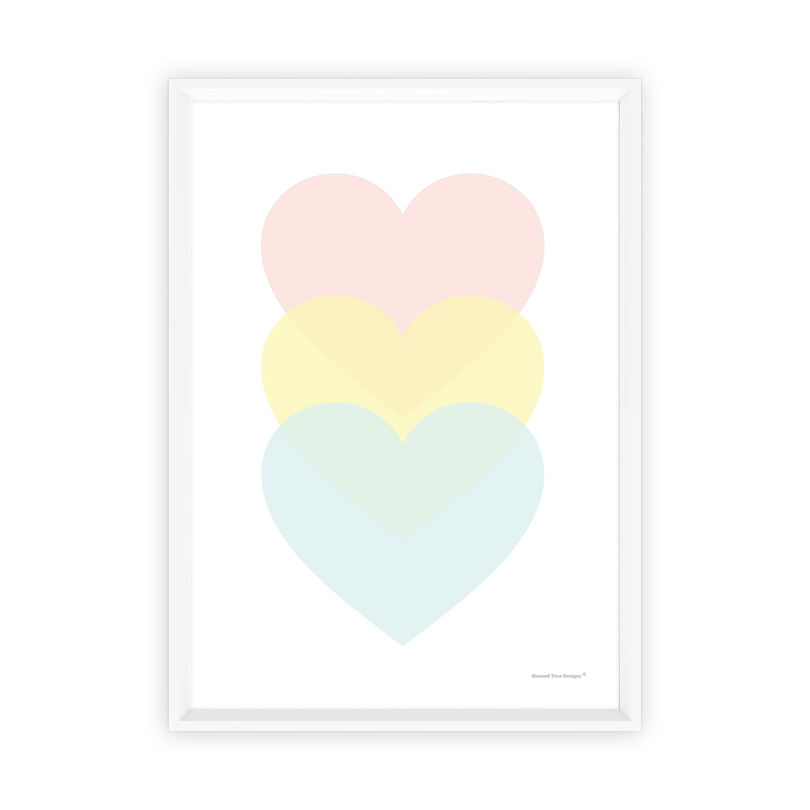 Love Love Love Pastel Hearts Instant Digital Download Print Instant Art ...