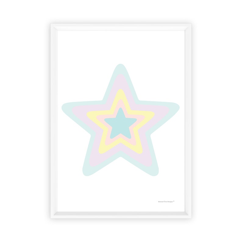 Rainbow Star (pastel Blue) Instant Digital Download Print | Instant Art ...