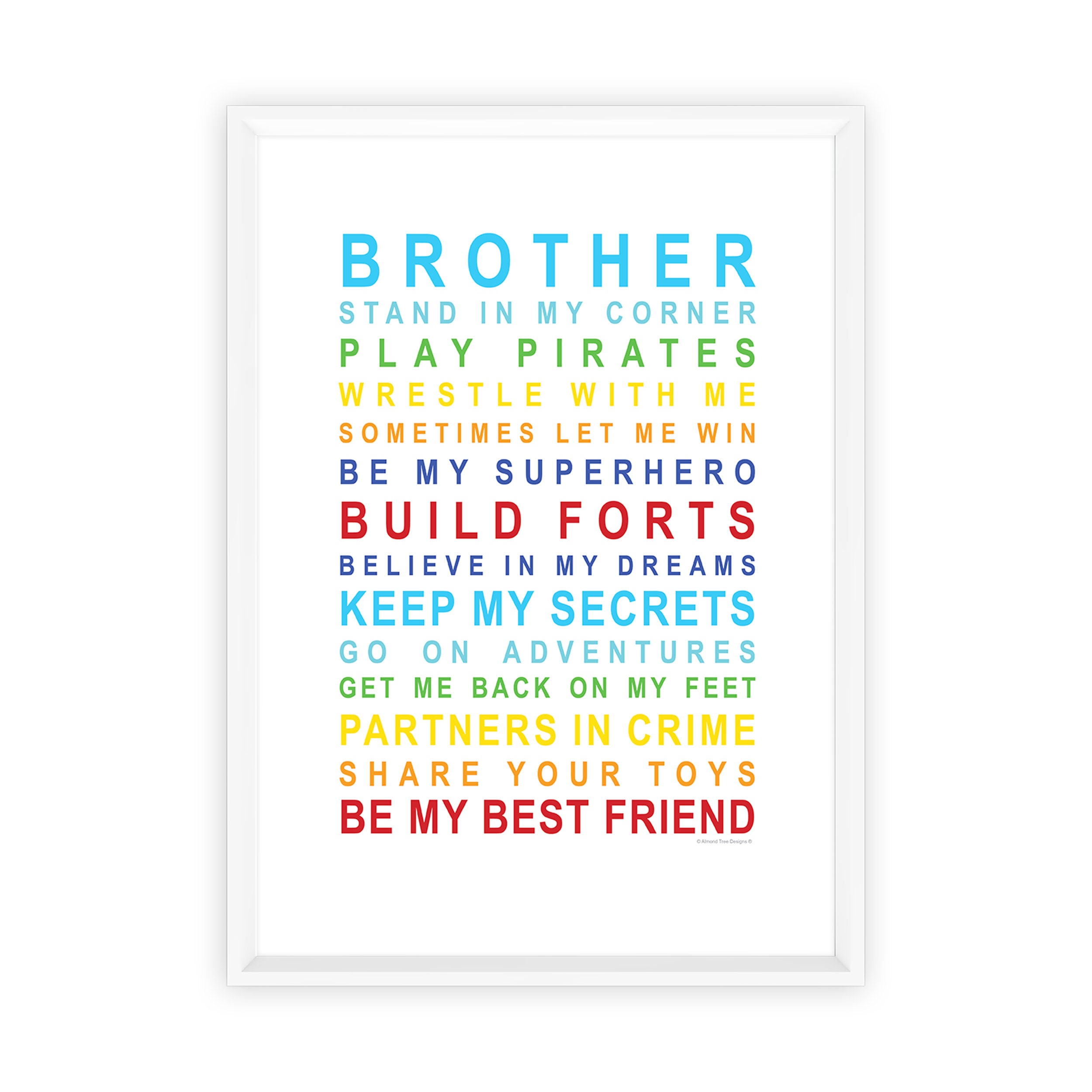 Brother Subway Bus Roll Wall Art Print Boys Room Decor - Etsy